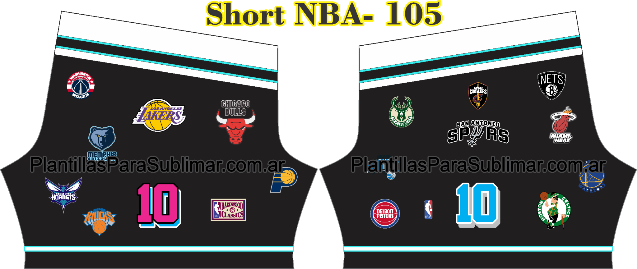 Short Nba Clothing – Design Vector Free para Sublimar